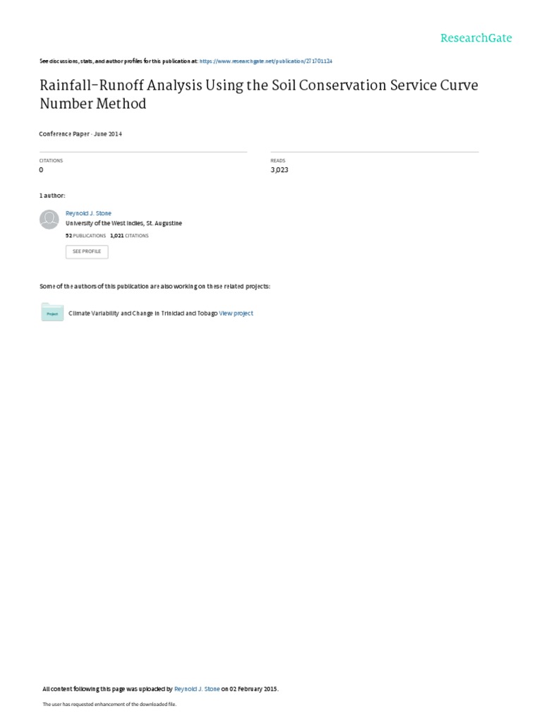 Rainfall-Runoff Analysis with SCS-CN Method | PDF | Surface Runoff ...