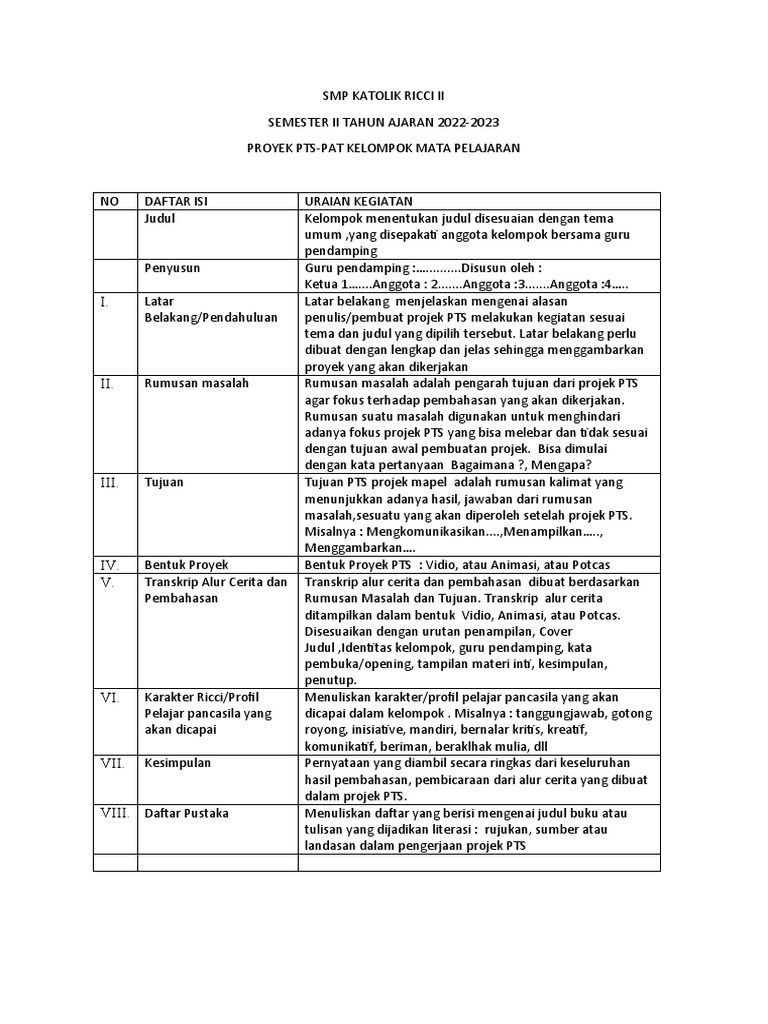 Format Karya Ilmiah Pts-Pat Kel - Mapel I | PDF | Karier & Perkembangan | Komputer