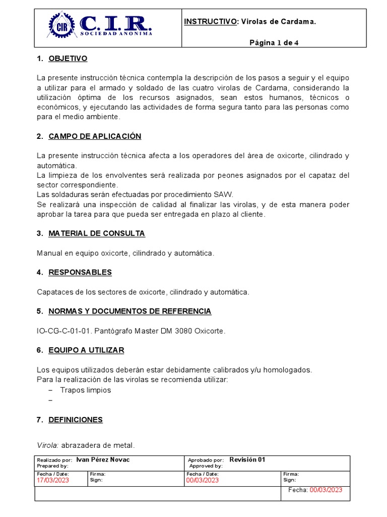 Instruccion Técnica | PDF | Soldadura | Construcción