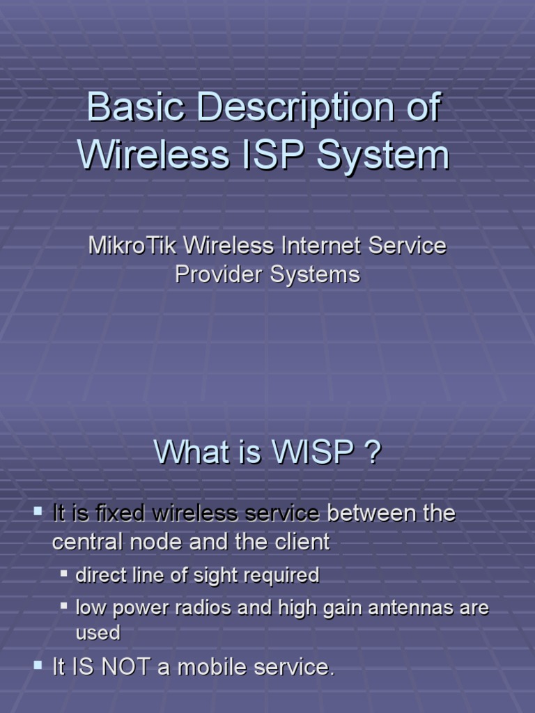 Wireless Isp Overview | PDF | Radio Spectrum | Network Topology