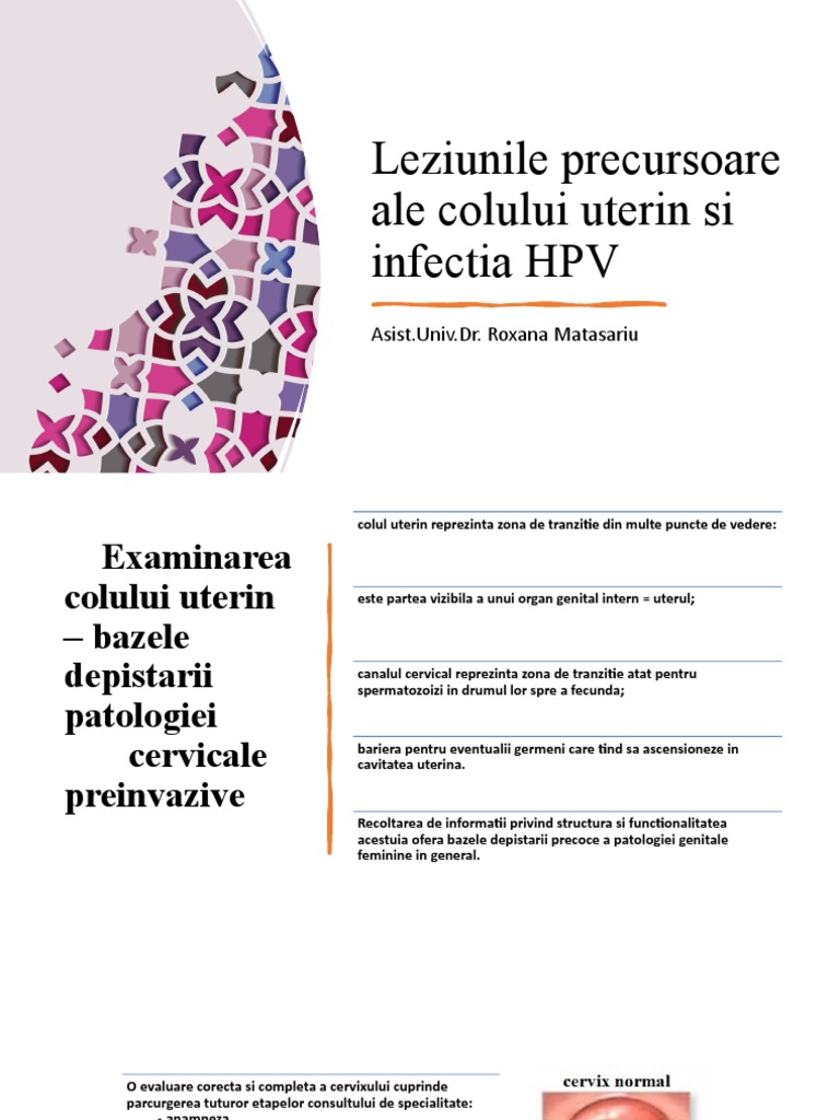 Leziunile Precursoare Ale Colului Uterin Si Infectia HPV | PDF