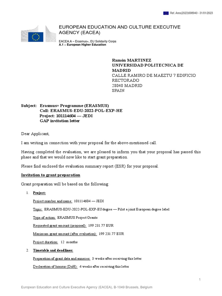 Invitation Letter Including The Information Out of Ranking | PDF