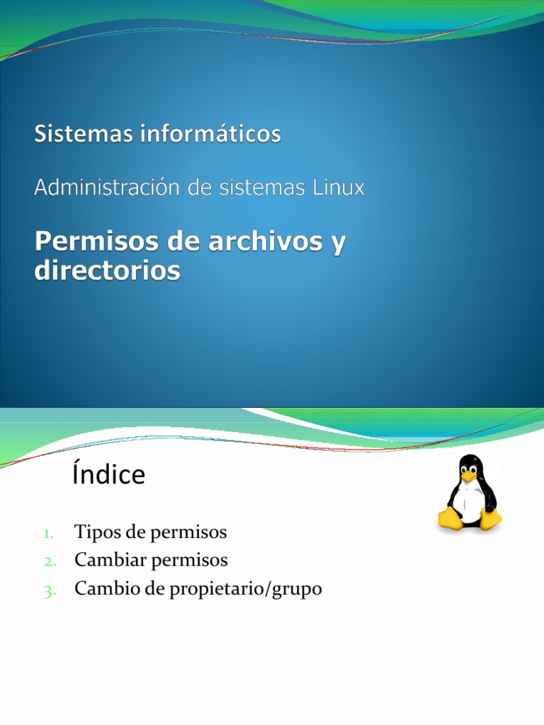 Permisos de Archivos y Directorios PDF | PDF | Archivo de computadora | Usuario (informática)