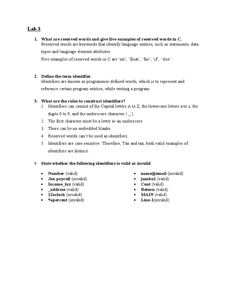 C Programming Lab 3 Pdf