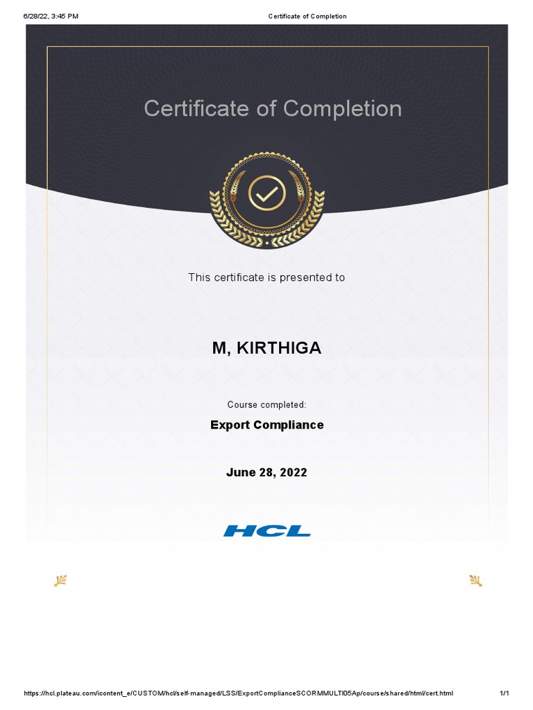 Certificate of Completion 2 | PDF | Business | Computers