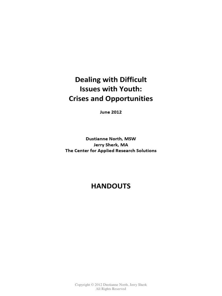 Dealing With Difficult Issues Handout | PDF | Question | Child Abuse
