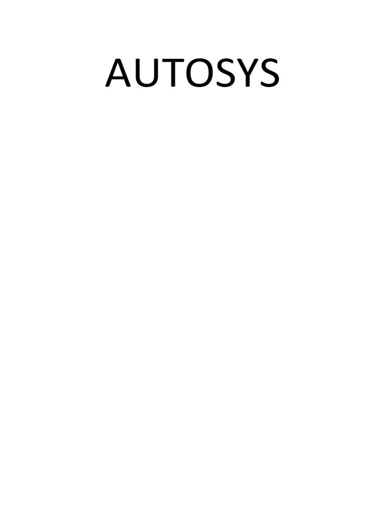 AUTOSYS | PDF AUTOSYS | PDF