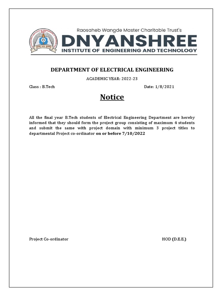 Project Notices | PDF | Electricity | Electrical Engineering