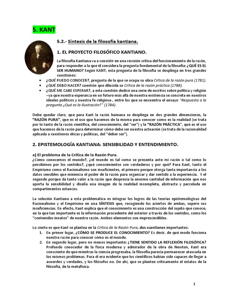 Resumen Filosofia Kant | PDF | Immanuel Kant | Empirismo