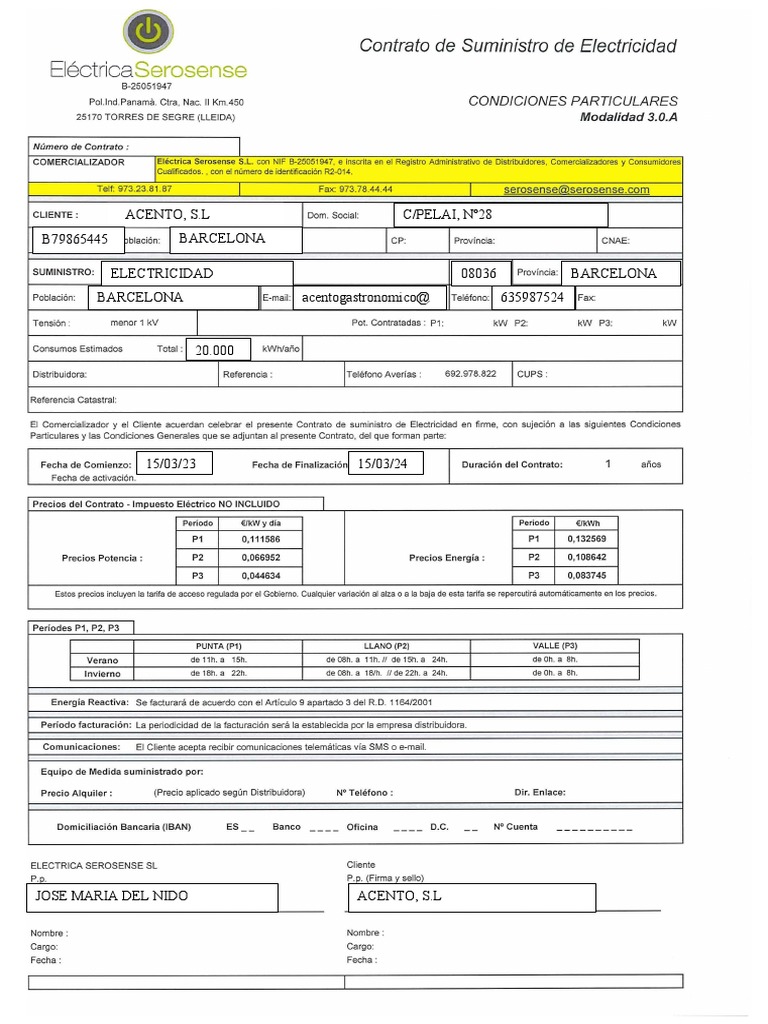 Contrato de Luz | PDF