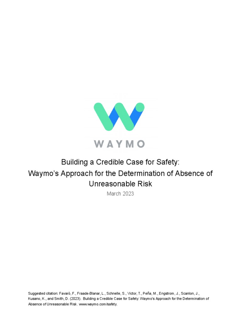 Waymo Safety Case Approach | PDF