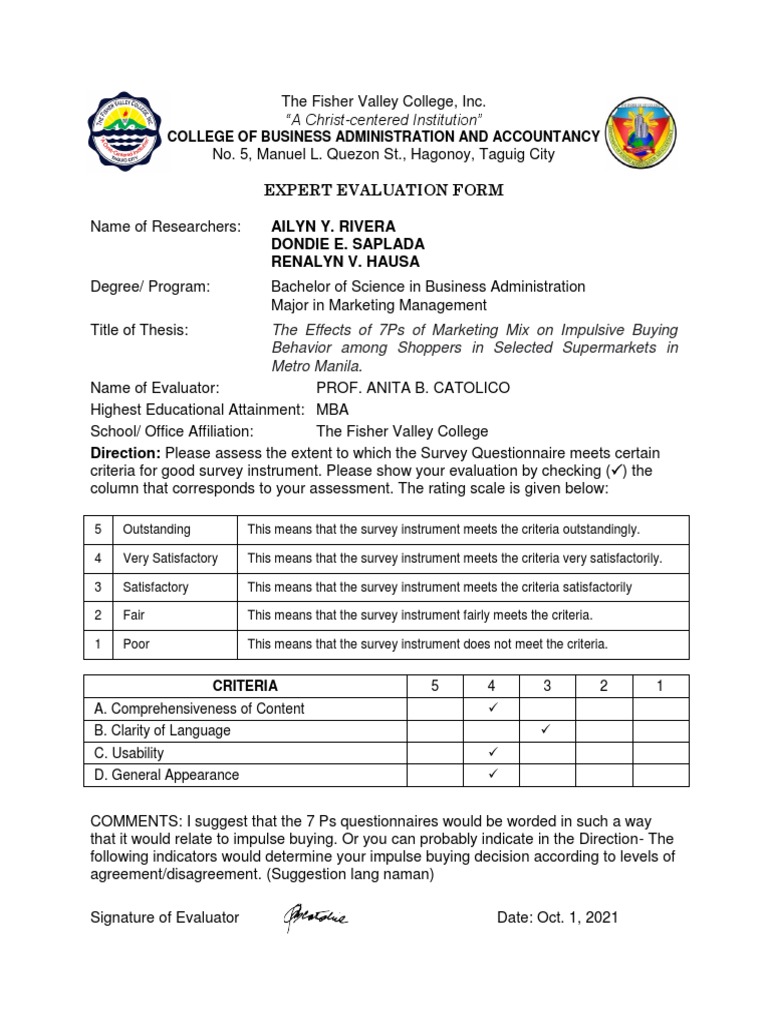 Expert Evaluation Form | PDF