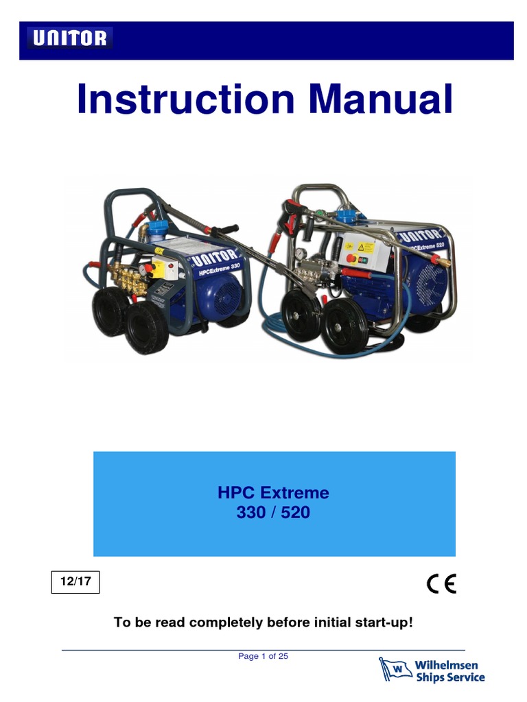 HPC Extreme High Pressure Cleaner Manual | PDF | Pump | Valve