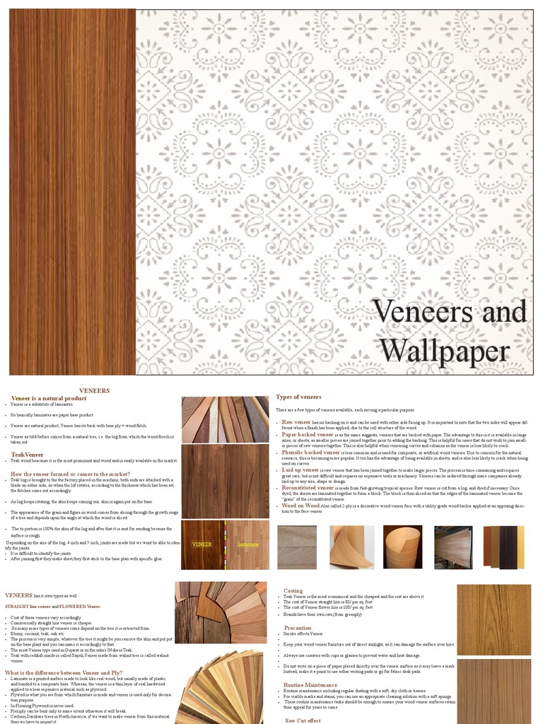 Wallpaper and Veneer | PDF | Plywood | Wood Veneer