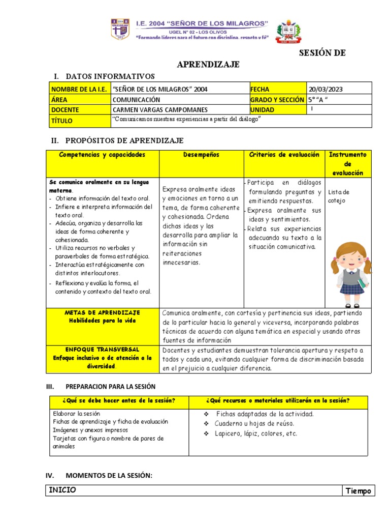Sesión Comunicación | PDF | Conversacion | Aprendizaje