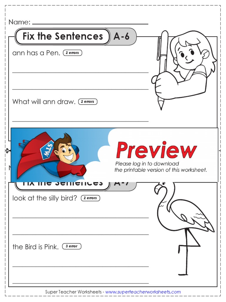 Fix The Sentences A 6 10 PDF | PDF