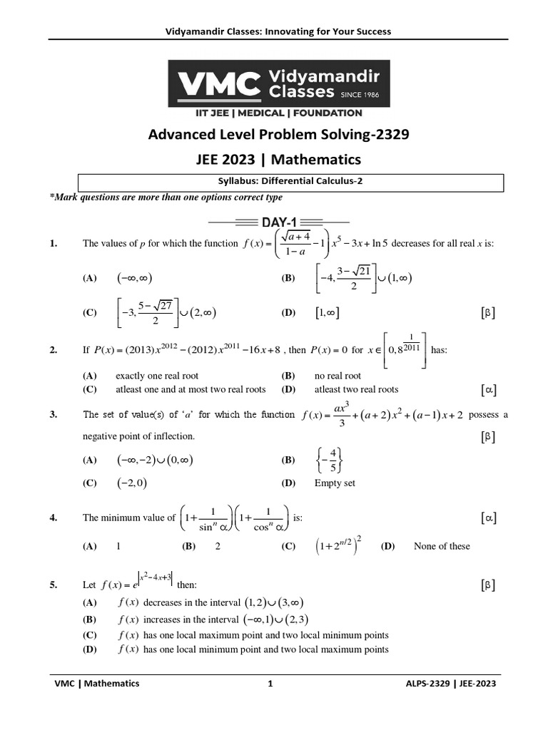 ALPS 2329 Maths Assignment Paper | PDF | Maxima And Minima | Function (Mathematics)