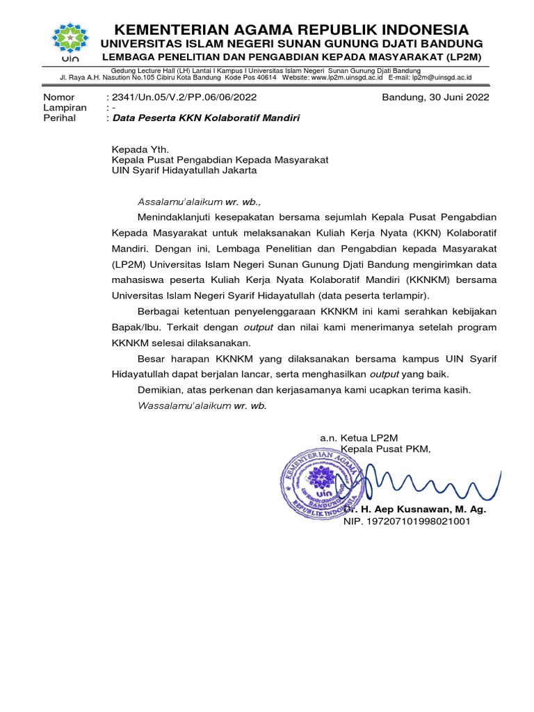 Data Peserta KKN Kolaboratif | PDF