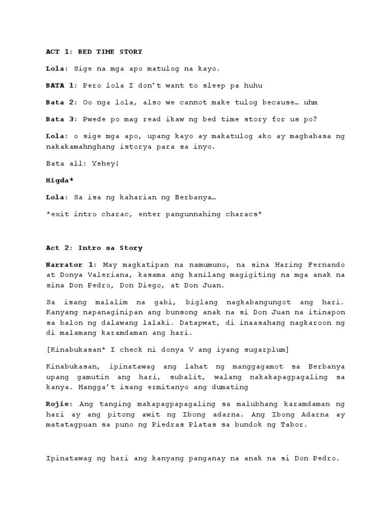 Ibong Adarna(script) | PDF