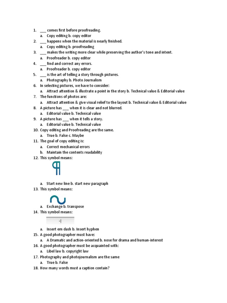 Copy Editing and Proofreading Reviewer | PDF