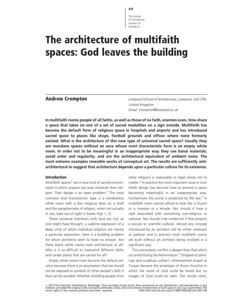 Architecture of Multifaith Spaces Explained | PDF | God | Altar