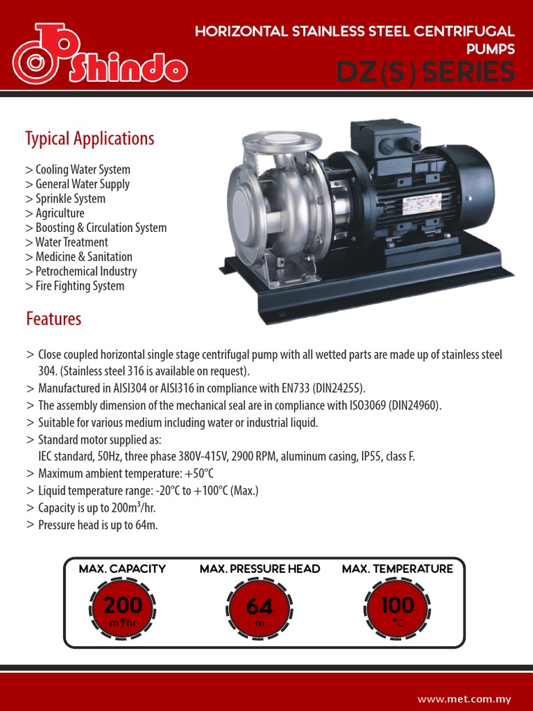 DZ (S) Flyer | PDF | Pump | Continuum Mechanics