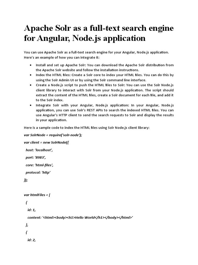 Apache Solr As A Full-Text Search | Download Free PDF | Apache Solr ...
