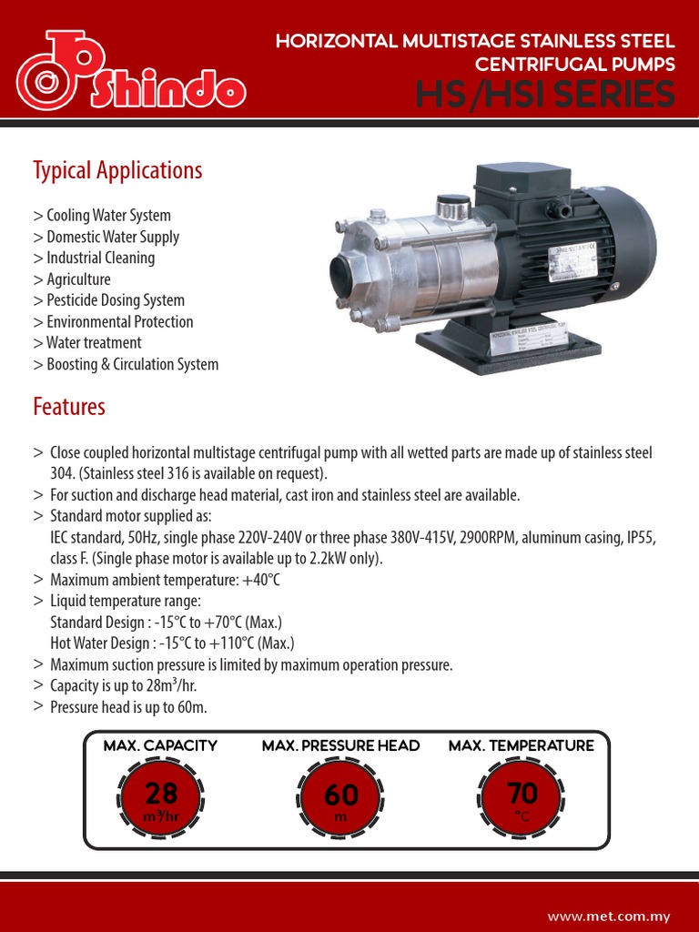 Hs Hsi Flyer | PDF | Pump | Steel