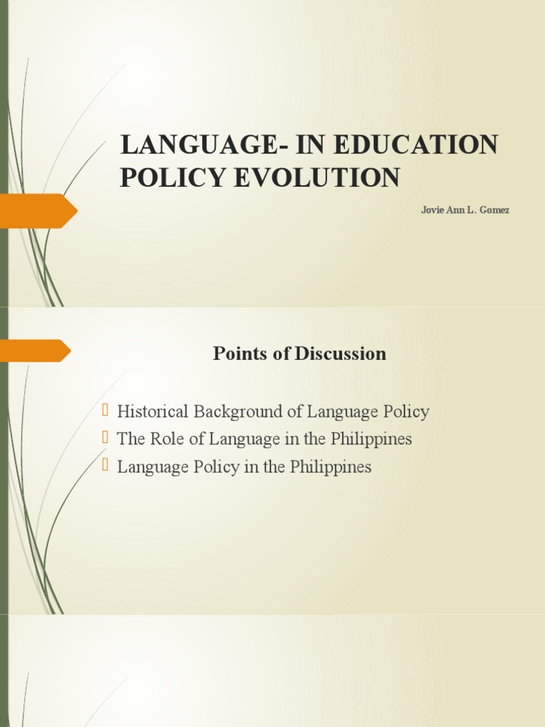 Language in Education Policy Evolution | PDF | Philippines | Teachers