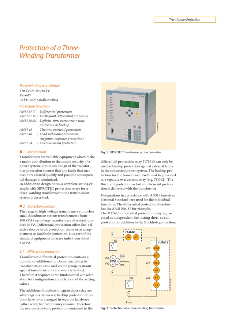 Protection of Three Winding Transformer en | PDF | Transformer | Power ...