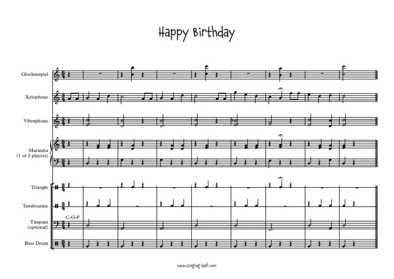 Happy Birthday Singing Bell PDF | PDF | Production musicale ...