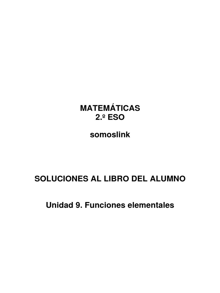 Las Funciones Elementales Soluciones Eldelvives | PDF | Pendiente | Función (Matemáticas)