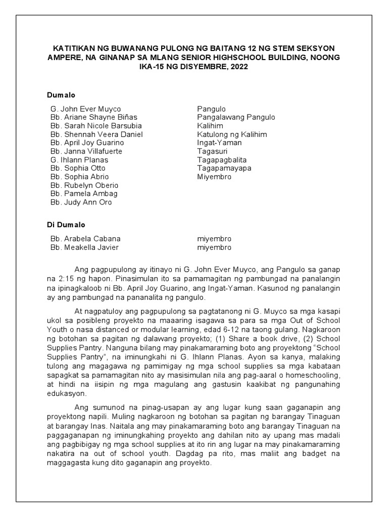 Katitikan-ng-pulong | PDF