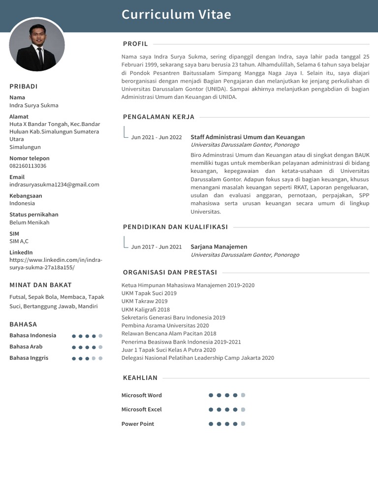 CV Indra Surya Sukma | PDF