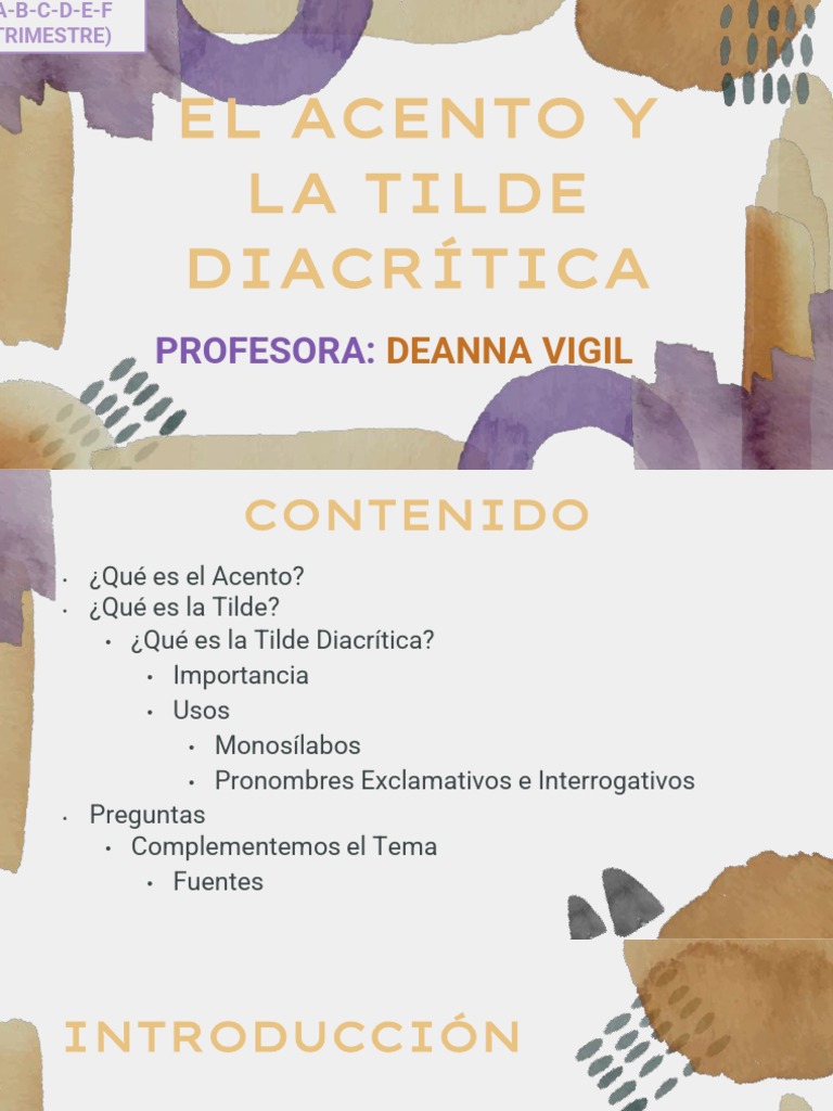 Uso de Tilde Diacrítica y Acento | PDF | Sílaba | Lingüística