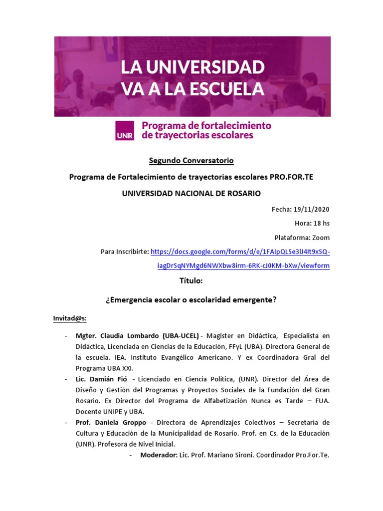 Invitacion Segundo Conversatorio. | PDF | Maestros
