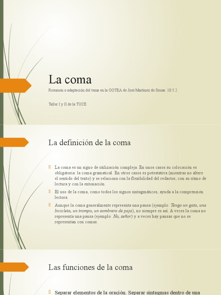 La Coma | PDF | Coma | Oración (Lingüística)