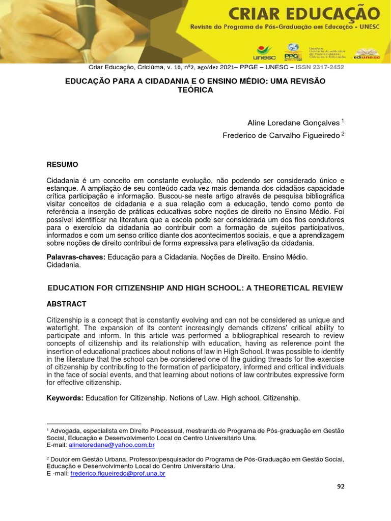 Canarim, 6 EDUCAÇÃO PARA CIDADANIA PDF | PDF | Cidadania | Sociologia