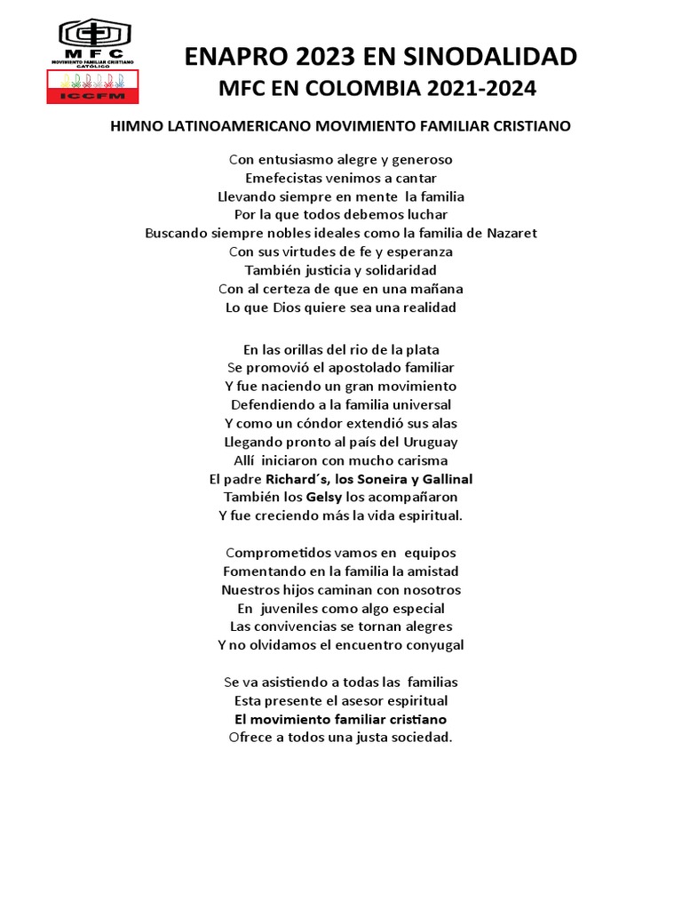 A5-Letra Del Himno MFC | PDF
