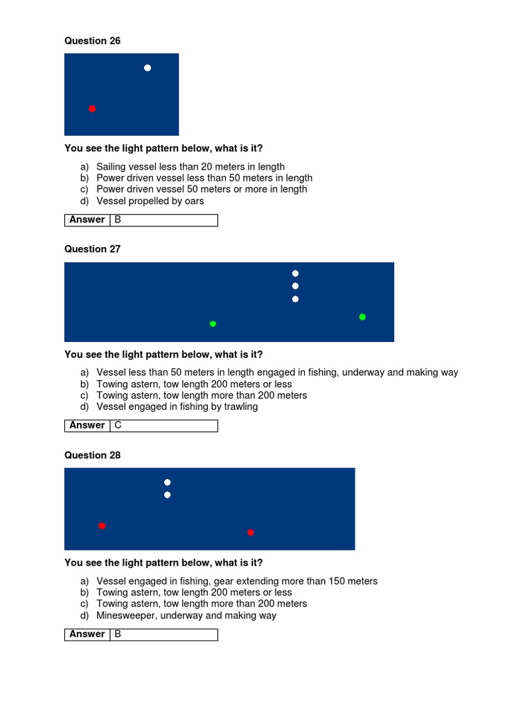 Colregs Answer 2 Pdf Pdf Fishing Trawler Port And Starboard