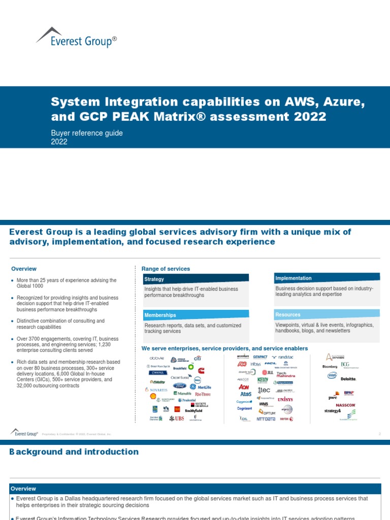 Everest Group - System Integration Capabilities On AWS Azure and GCP PEAK Matrix 2022 - Buyer ...