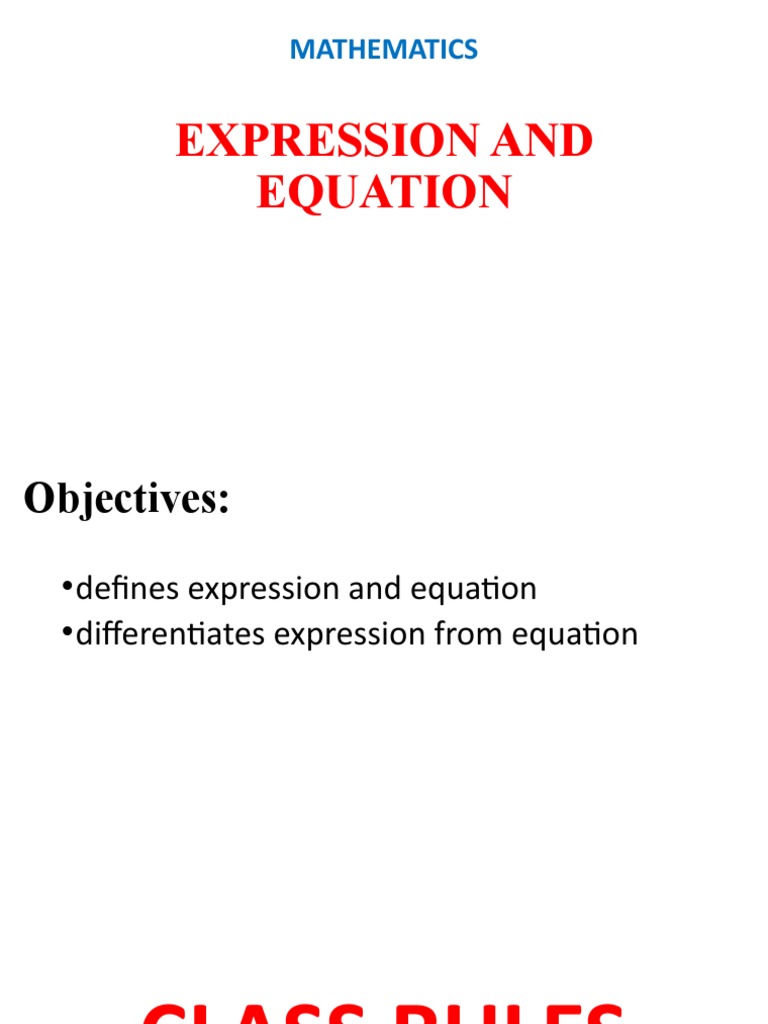 Math - Week 2 - Expression and Equation | PDF | Variable (Mathematics ...