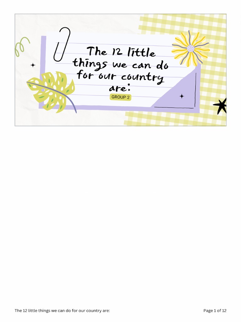 The 12 Little Things We Can Do For Our Country Are PDF | PDF