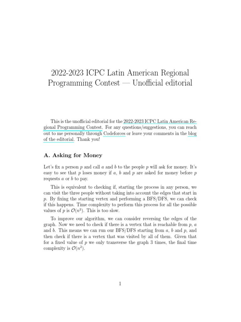 2022-2023 ICPC Latin American Regional Programming Contest - Unofficial ...