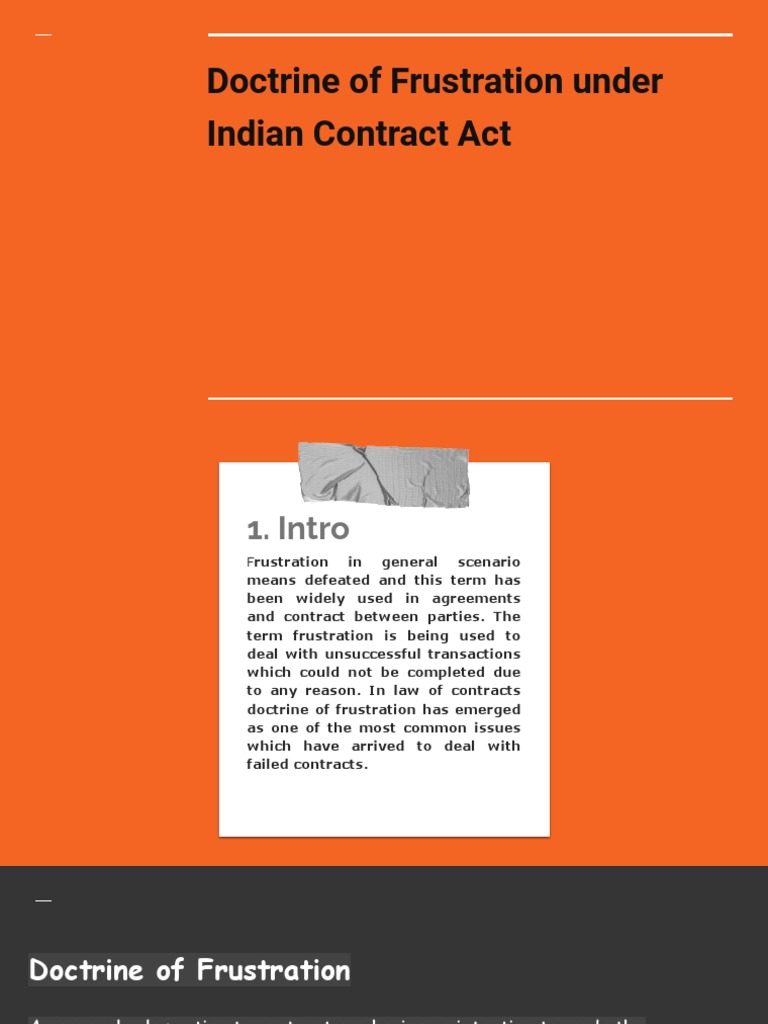 Frustration of Contract | PDF