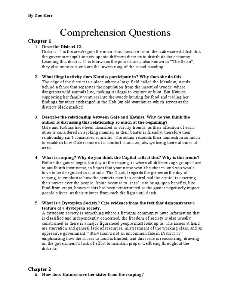 Hunger Games Study Guide | PDF