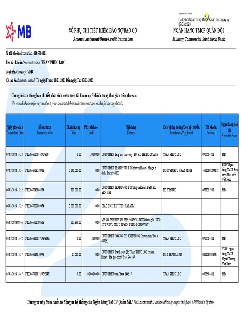 Transaction History PDF | PDF