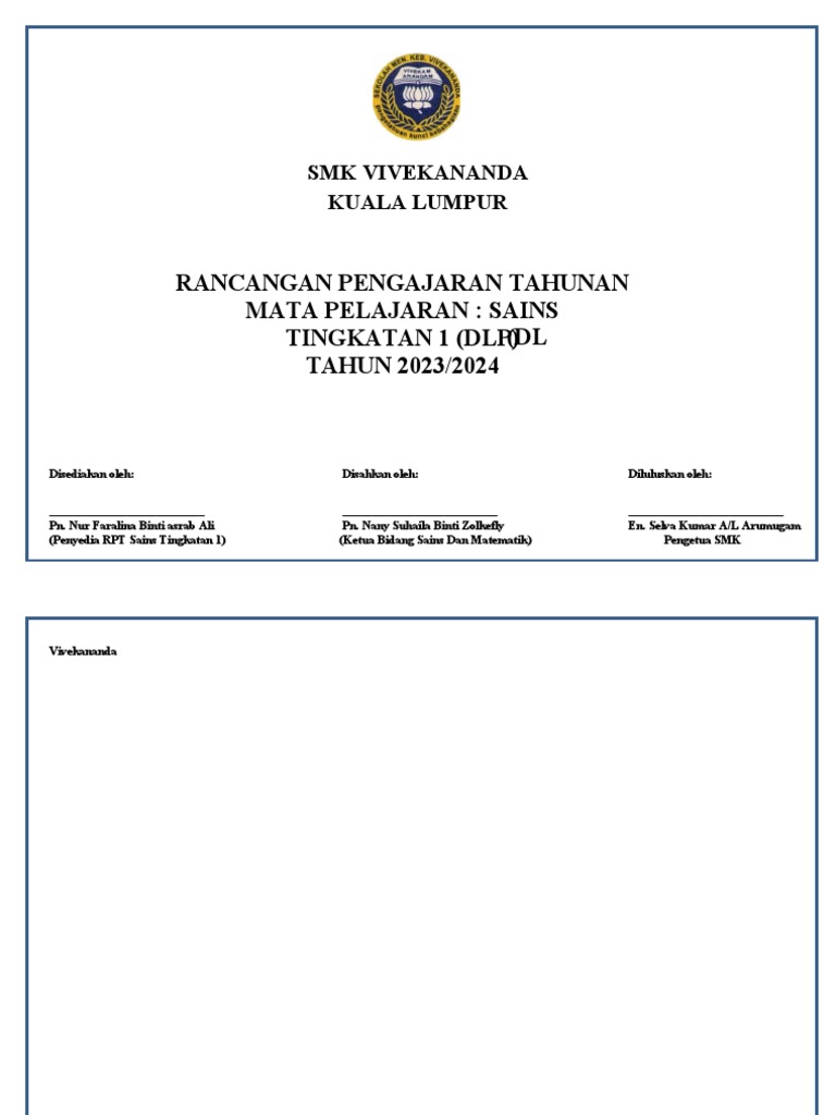 Cover RPT Sains (DLP) 2023 (Landscape) | PDF