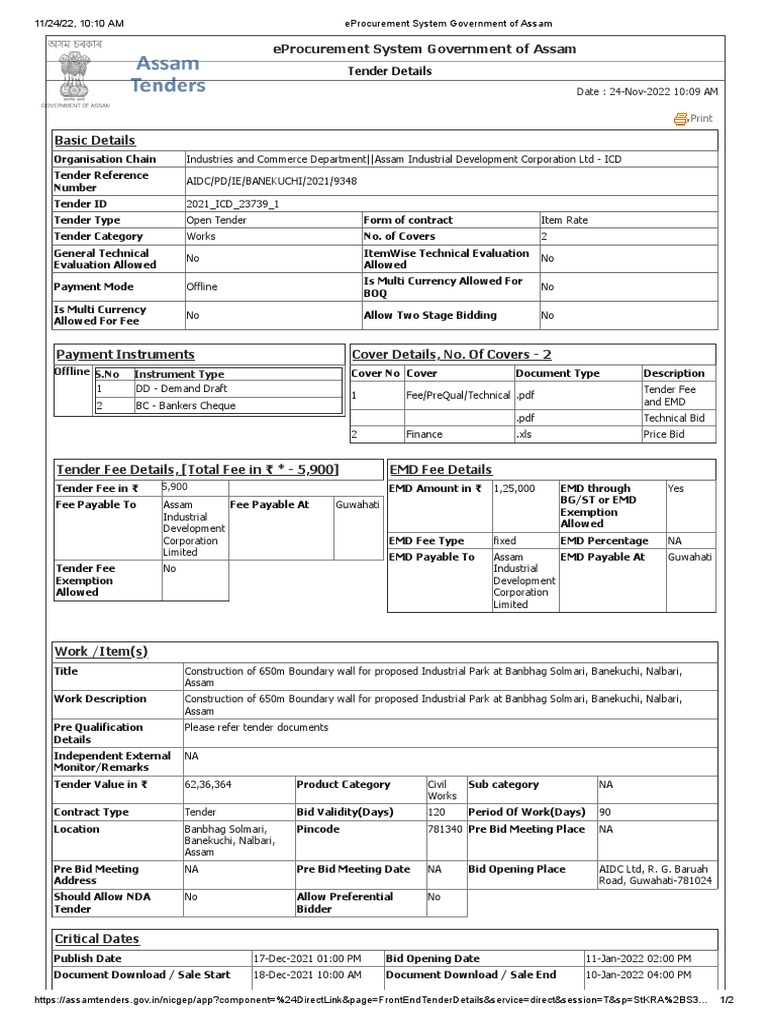 Eprocurement System Government of Assam | PDF | Payments | Money
