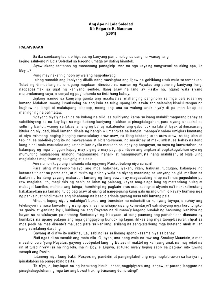 Ang Apo Ni Lola Soledad | PDF